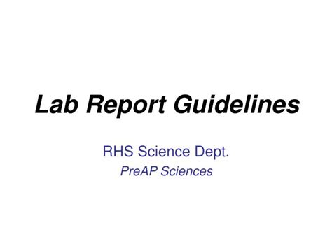 PPT Lab Report Guidelines PowerPoint Presentation Free Download ID