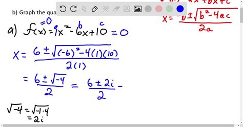 Solvedfind The Complex Zeros Of Each Quadratic Function Graph Each
