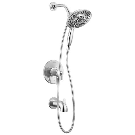 Delta Saylor Chrome 2 Handle 681 In Round Bathtub And Shower Faucet Multi Function In The