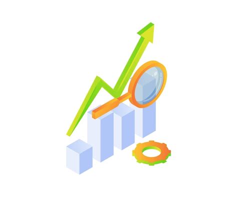 Premium Vector Statistics Chart With Magnifying Glass And Gear Setting