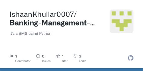 GitHub IshaanKhullar Banking Management System It S A BMS Using Python