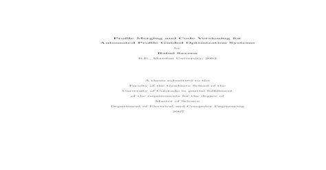 pdf proﬁle merging and code versioning for automated proﬁle