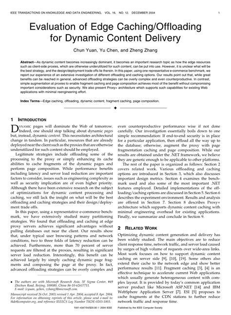 Pdf Evaluation Of Edge Cachingoffloading For Dynamic Content Delivery