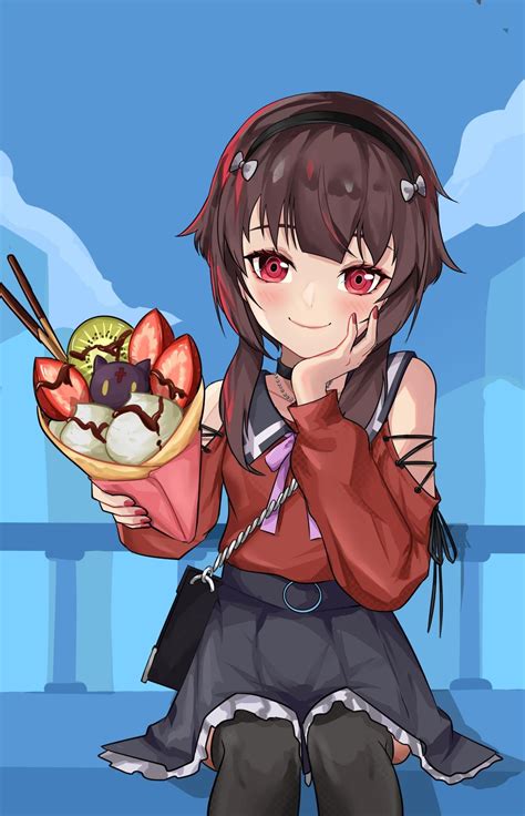Megumin Eating Crepes By Lyourikaa R Konosuba