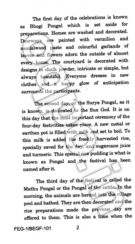 IGNOU English Question Paper December 2016 FEG 1 BEGF 101