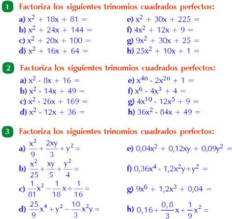 Factorizacion De Un Trinomio Cuadrado Perfecto Ejercicios Resueltos