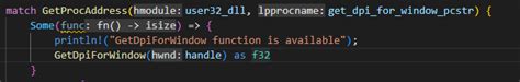 how to get the getdpiforwindow function signature correctly using