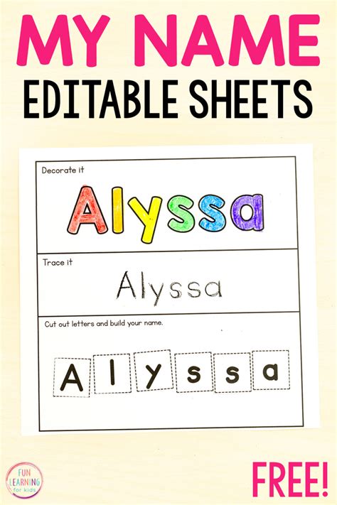 Editable Cut And Paste Build Your Name Worksheets