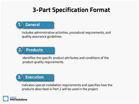 What Is A 3 Part Specification Cadenas Partsolutions
