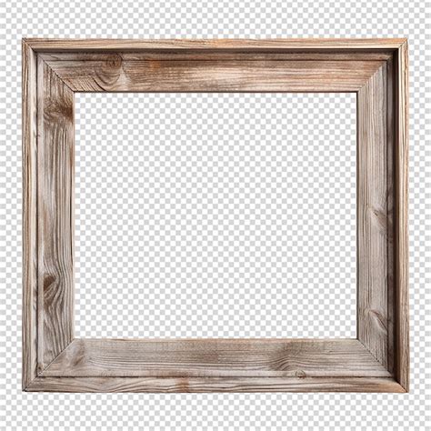 Premium Psd Rustic Wooden Frame Isolated On Transparen Background