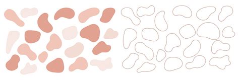 추상적인 유기적 형태 현대적인 얼룩 모양입니다 액체 기본 모양 유기 아메바 얼룩 모양 추상적인 다채로운 벡터 그림입니다 기본 얼룩은 흰색 배경에 기하학적이고 고립된 요소를