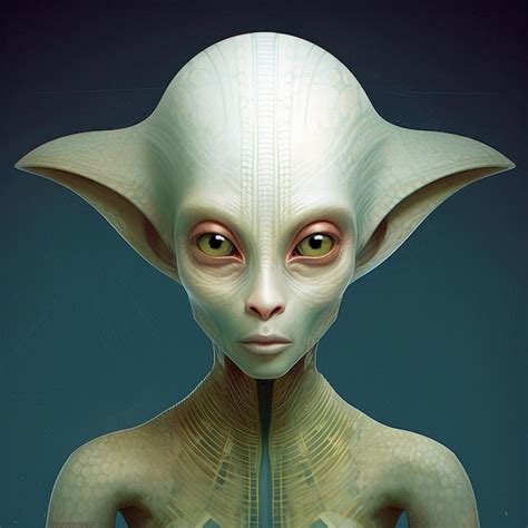 Premium Ai Image Alien Female Alien Grey Color Face Portrait The Greys