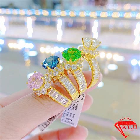 5 Mẫu Nhẫn Nữ Đính Đá Quý Màu Nổi Bật 9 Phân Vàng 610 Mới Nhất Kim Thànhh