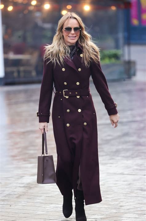 Amanda Holden Looks Chic In Burgundy Coat At Heart Radio 01142025