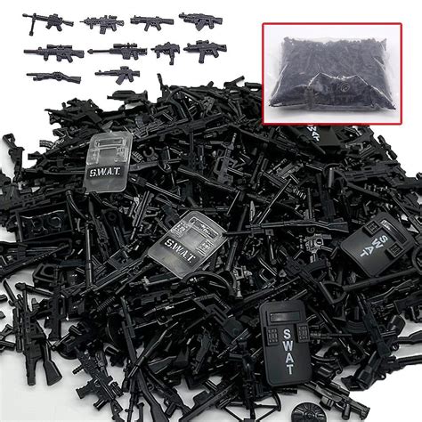100pcs Army Guns Weapon Pieces Assembly Blocks Soldier Figure Accessories Diy Moc Bricks