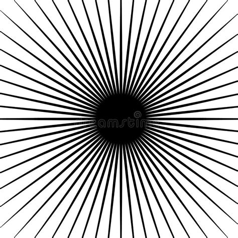 Circular Radial Lines Pattern Radiating Stripes Abstract Element Shape Stock Vector