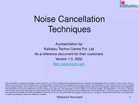 Ppt Noise Cancellation Techniques Powerpoint Presentation Free Download Id