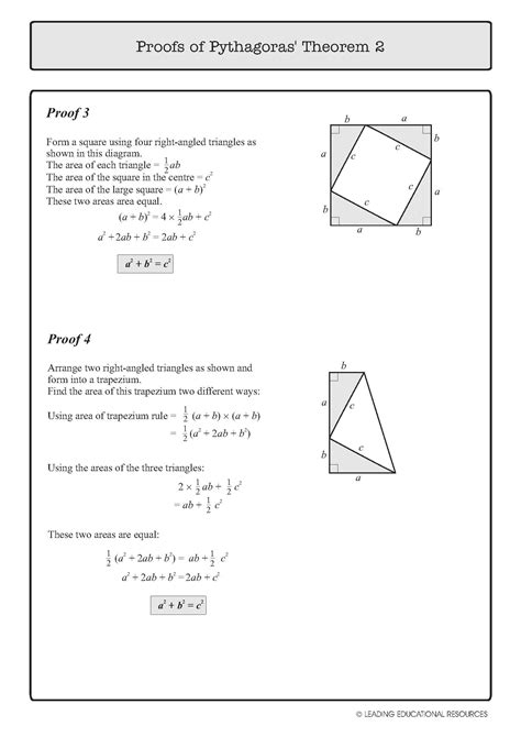 Pythagoras And Trig Proof In Mathematics All Saints College Worksheets Library