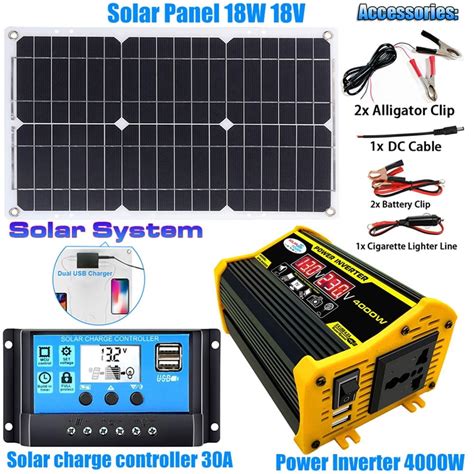 4000w 220v Solar Panel Kit Complete Solar Power Generator Home Grid