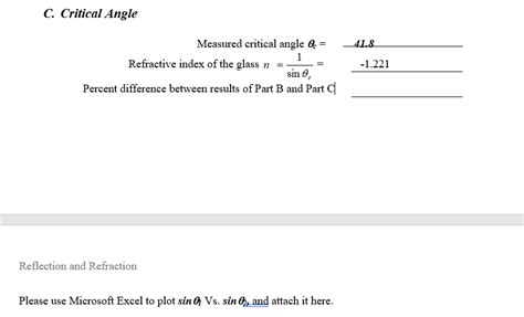 Solved Reflection And Refraction Laboratory Report Name Chegg