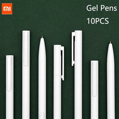 Xiaomi Mijia 10Pcs Gel Pens No Cap 0.5mm Bullet Pen Black Pen White ...