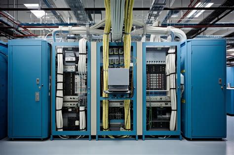 Minimalist Server Room With Integrated Server Rack Cable Trays