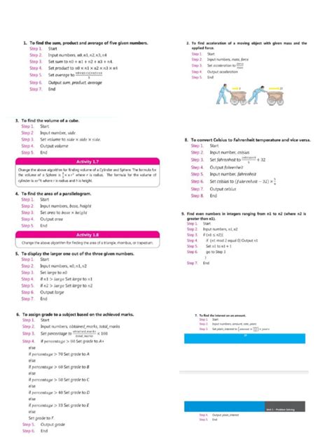 Flow Chart And Algorithm Class 8th Pdf