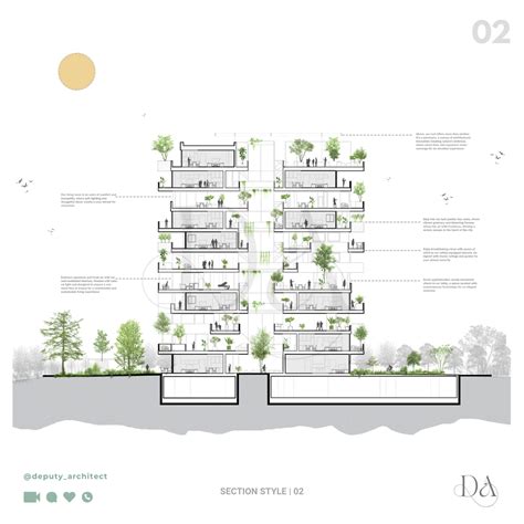 Architecture Section Photoshop Render