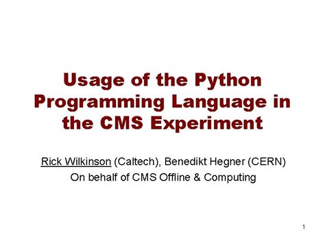 Usage Of The Python Programming Language In The