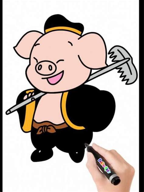 简笔画猪八戒上色 简笔画猪八戒上色教程 画趣文库（我爱生活）