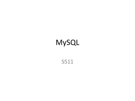 ppt mysql powerpoint presentation free download id 6018024