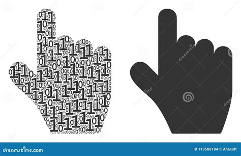 Pointer Finger Mosaic Of Binary Digits Stock Vector Illustration Of Exit Composition 119588184