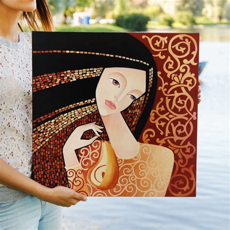 Иллюстрация Девушка с грушей в стиле живопись