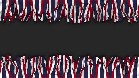 Thailand Flag Hanging Banner Seamless Looping With Bump And Plain