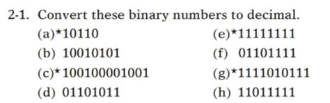 2 1 ﻿convert These Binary Numbers To