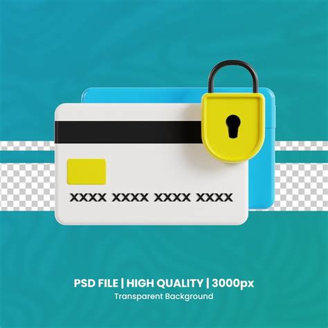 Premium Psd Credit Card Security 3d High Quality Render Protection