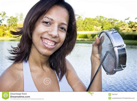 Brazilian Girl Attractive Girl In Bikini With Brazilian Flag On Her