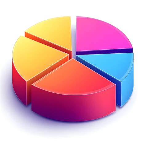 Flat Glossy 3d Pie Chart Representing Resource Allocation Concept As A