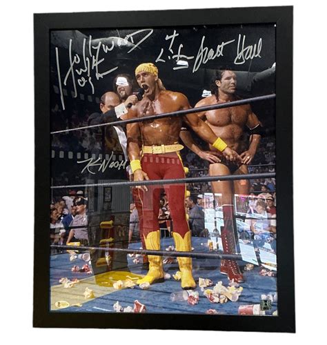 Triple Signed Nwo Hollywood Hulk Hogan 16x20 Poster Hogans Beach Shop