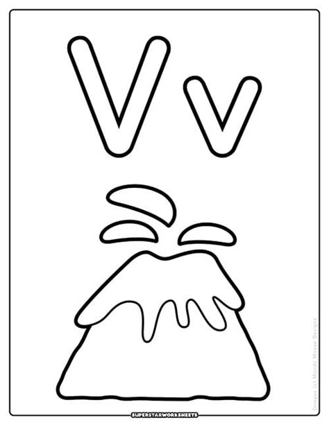 Letter V Coloring Pages Superstar Worksheets