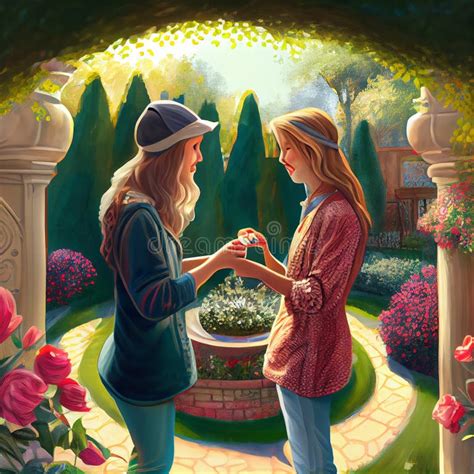 Illustration Of Same Sex Couples In Two Dimensional Style Stock Illustration Illustration Of