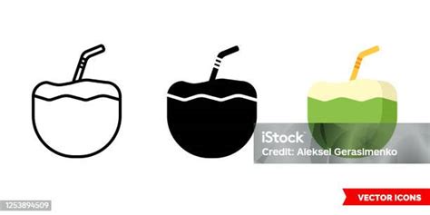 코코넛 드링크 아이콘 3 종류 격리된 벡터 기호 기호 코코넛에 대한 스톡 벡터 아트 및 기타 이미지 코코넛 아이콘 밀짚 Istock