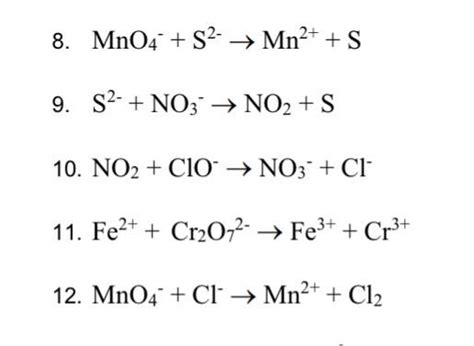 Solved I D Like Some Help With Balancing These Redox Chegg Com