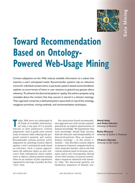 Pdf Toward Recommendation Based On Ontology Powered Web Usage Mining