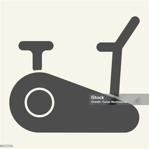 운동 자전거 솔리드 아이콘 베이지 색 배경에 엑서 사이클 글리프 스타일 픽토그램 모바일 개념 및 웹 디자인을위한 고정 피트니스 자전거 벡터 그래픽 가정 생활에 대한 스톡