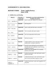 Analysis Of Solubilities And Water Hardness In Laboratory Course Hero