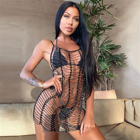 Beach Vacation Sexy Cover Ups Handmade Hooked Hollow Beaded Cover Up Dresses Buy Handmade