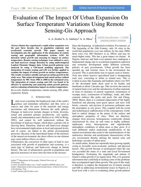Pdf Evaluation Of The Impact Of Urban Expansion On Surface Temperature Variations Using Remote