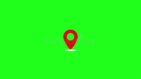 Location Pin Pointer On Map Animated Cartoon On Green Screen Background