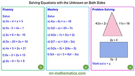 Equations With Unknown On Both Sides Mr